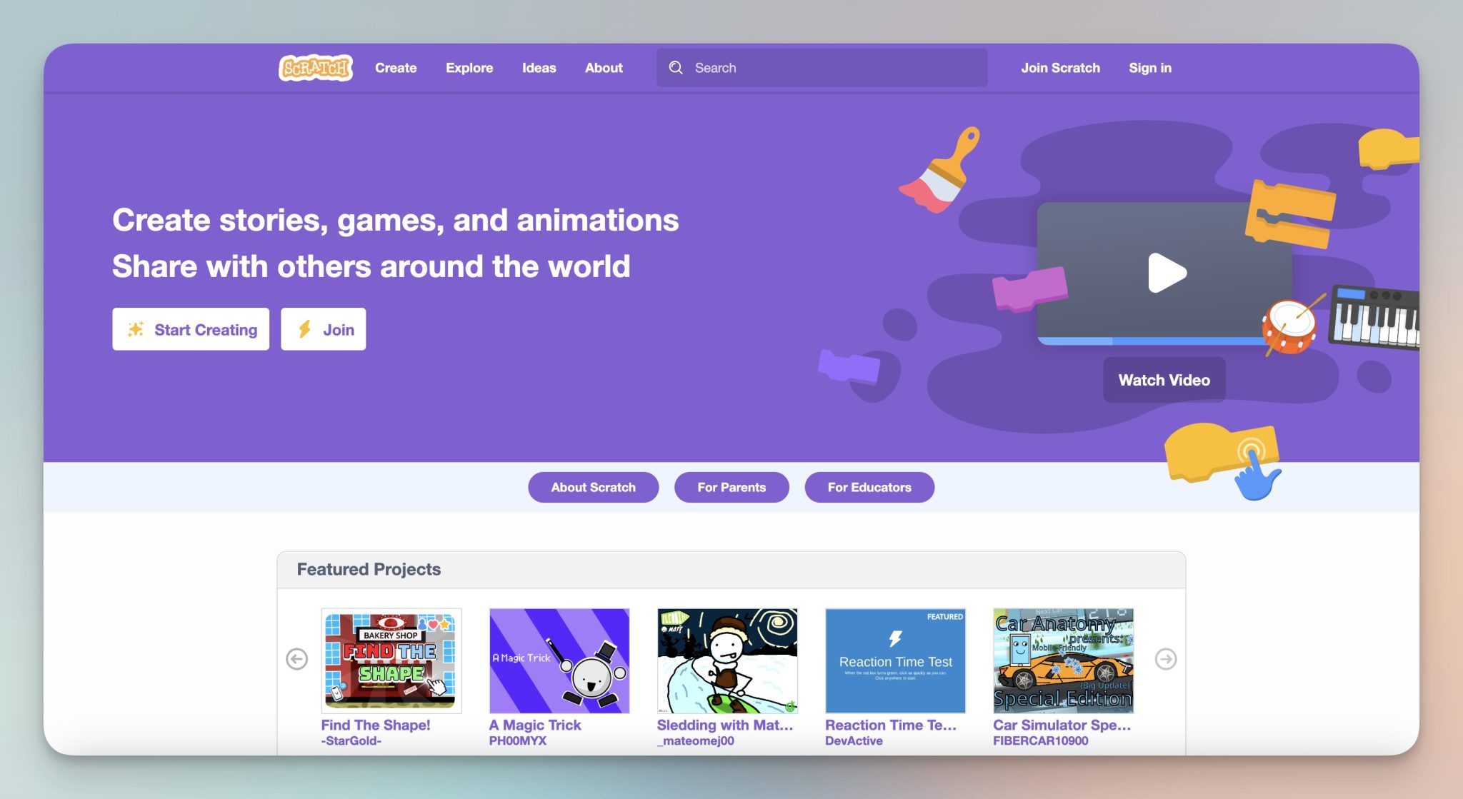 Scratch官网网页版｜MIT在线少儿编程教程文档作品游戏下载