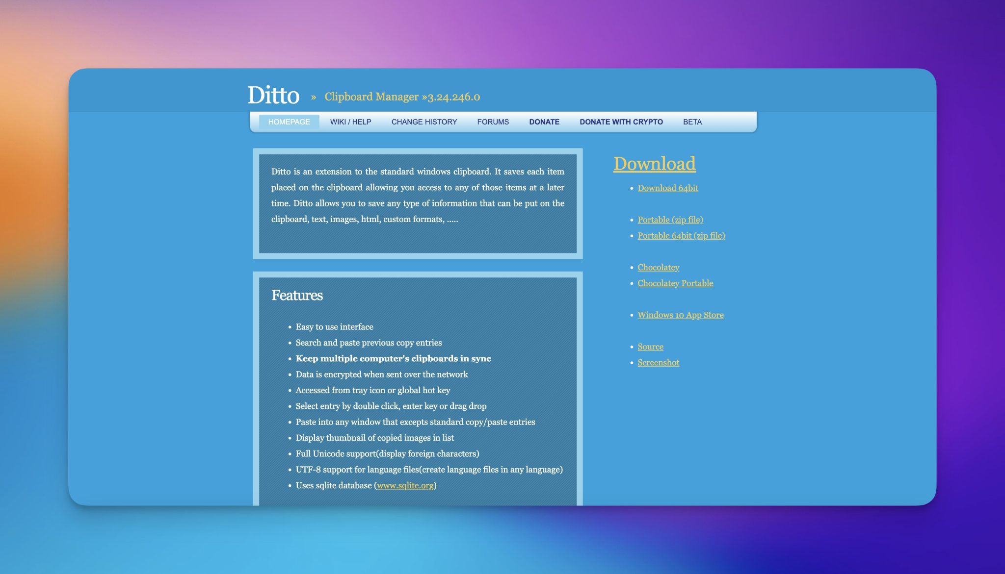 Ditto Clipboard Manager 官网下载入口｜记录并打开历史剪切板｜粘贴板历史记录