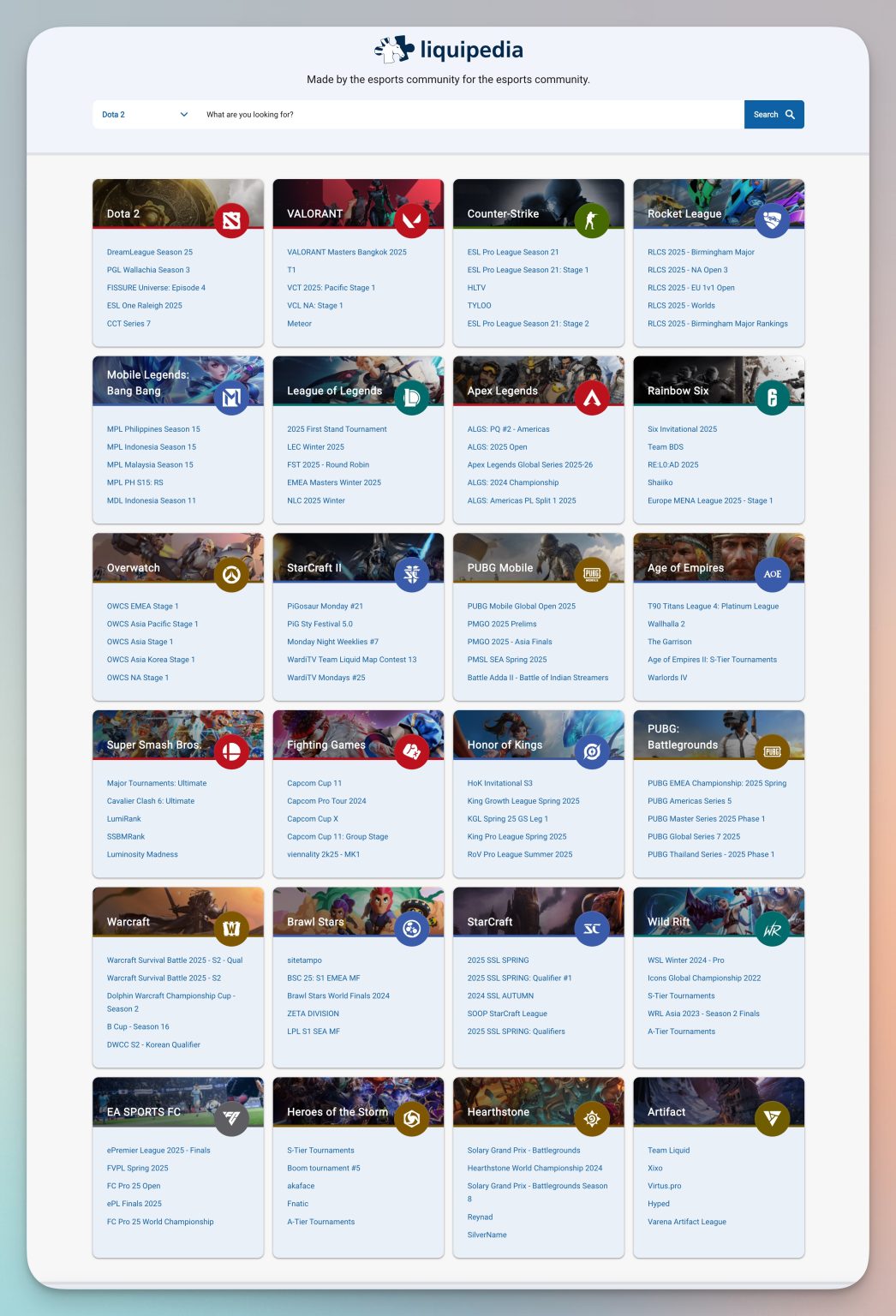 Liquipedia 液体百科官方入口｜液体WiKi电子竞技百科全书